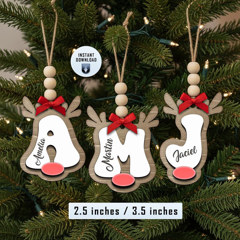 Reindeer Head Laser Ornament - Etsy UK