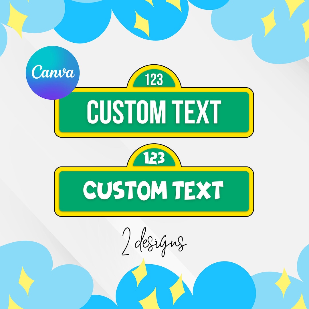 Street Sign SVG, Custom Street Sign, Editable Street Sign Canva ...