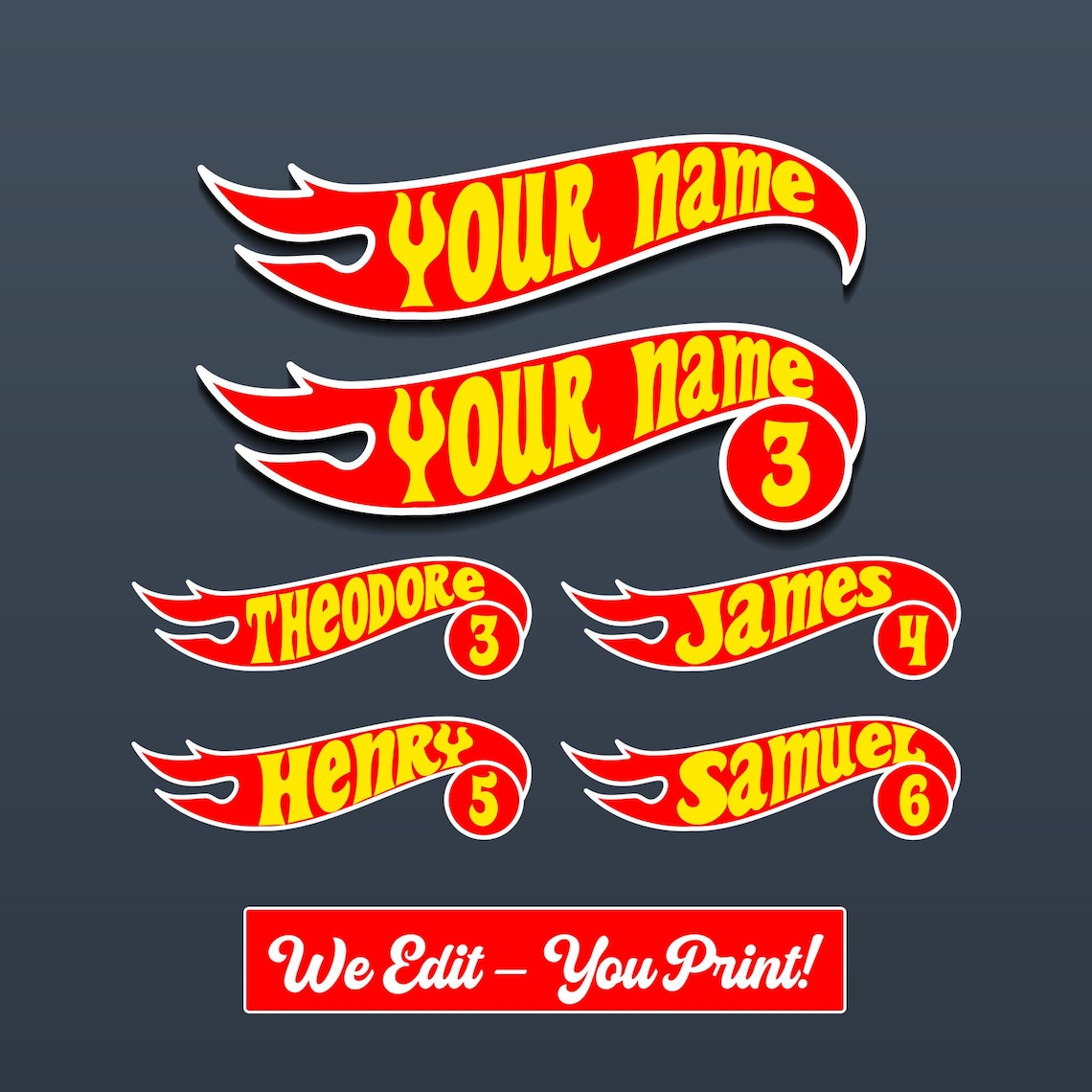 Personalized Car Wheels Logo With Name, Digital Cars Birthday Party ...