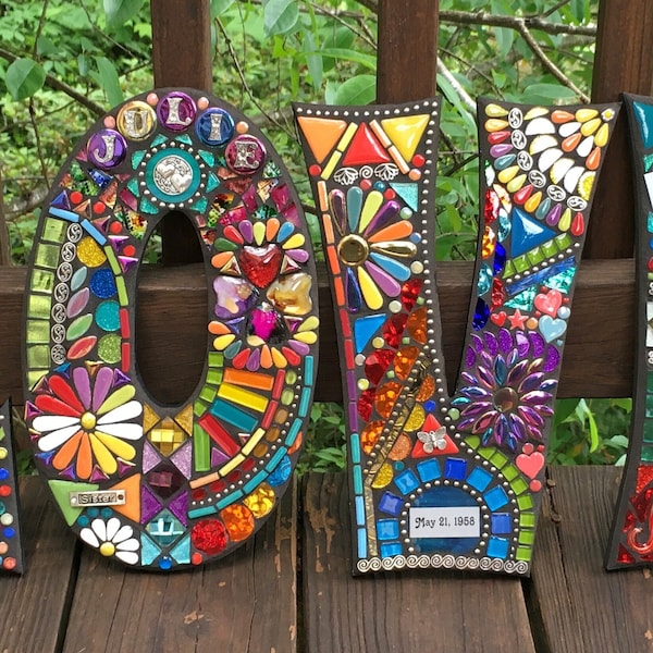 Mosaic Letters - Etsy
