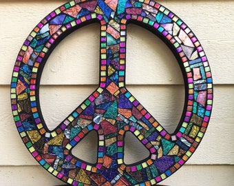 Mosaic peace sign | Etsy