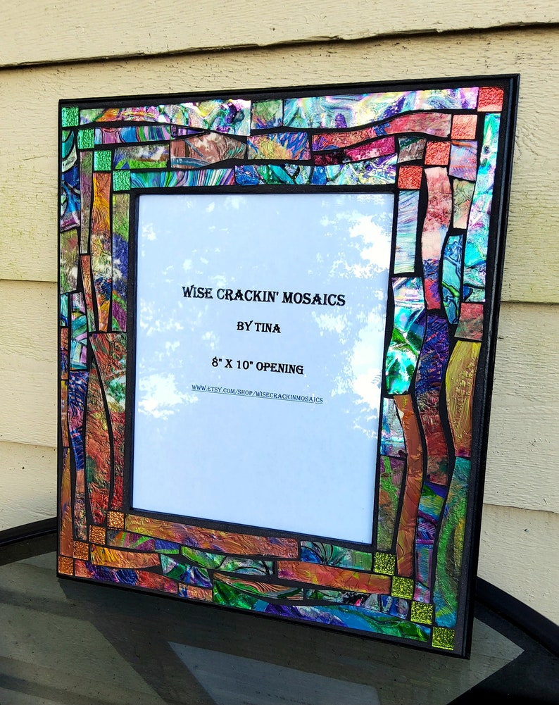 CUSTOM MOSAIC FRAMES in Gorgeous Multicolored Hand-painted Textured ...