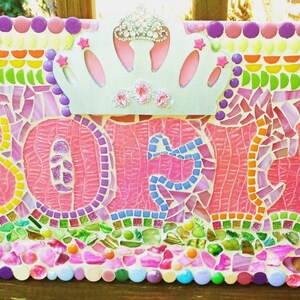 CUSTOM MADE Mixed Media Mosaic Personalized Name Sign / Plaque - You ...