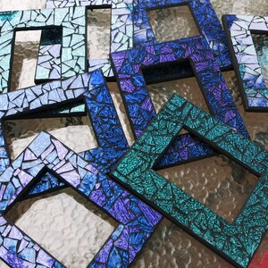 CUSTOM MOSAIC FRAMES in Cobalt Blue Van Gogh Stained Glass - 4"x6", 5 ...