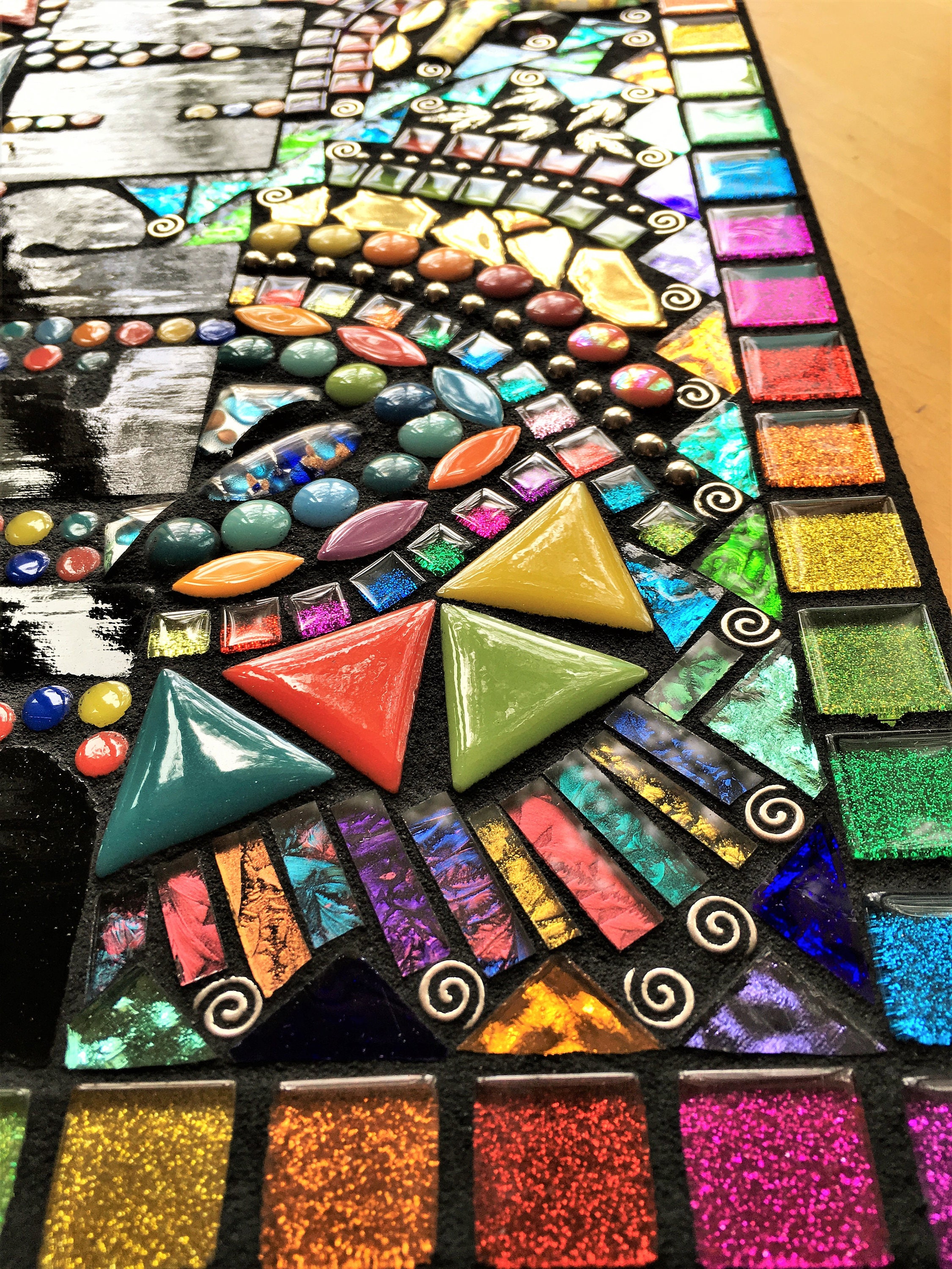 CUSTOM MOSAIC SIGN - Mixed Media Glass, Glitter Tiles, Stones, Ceramics ...