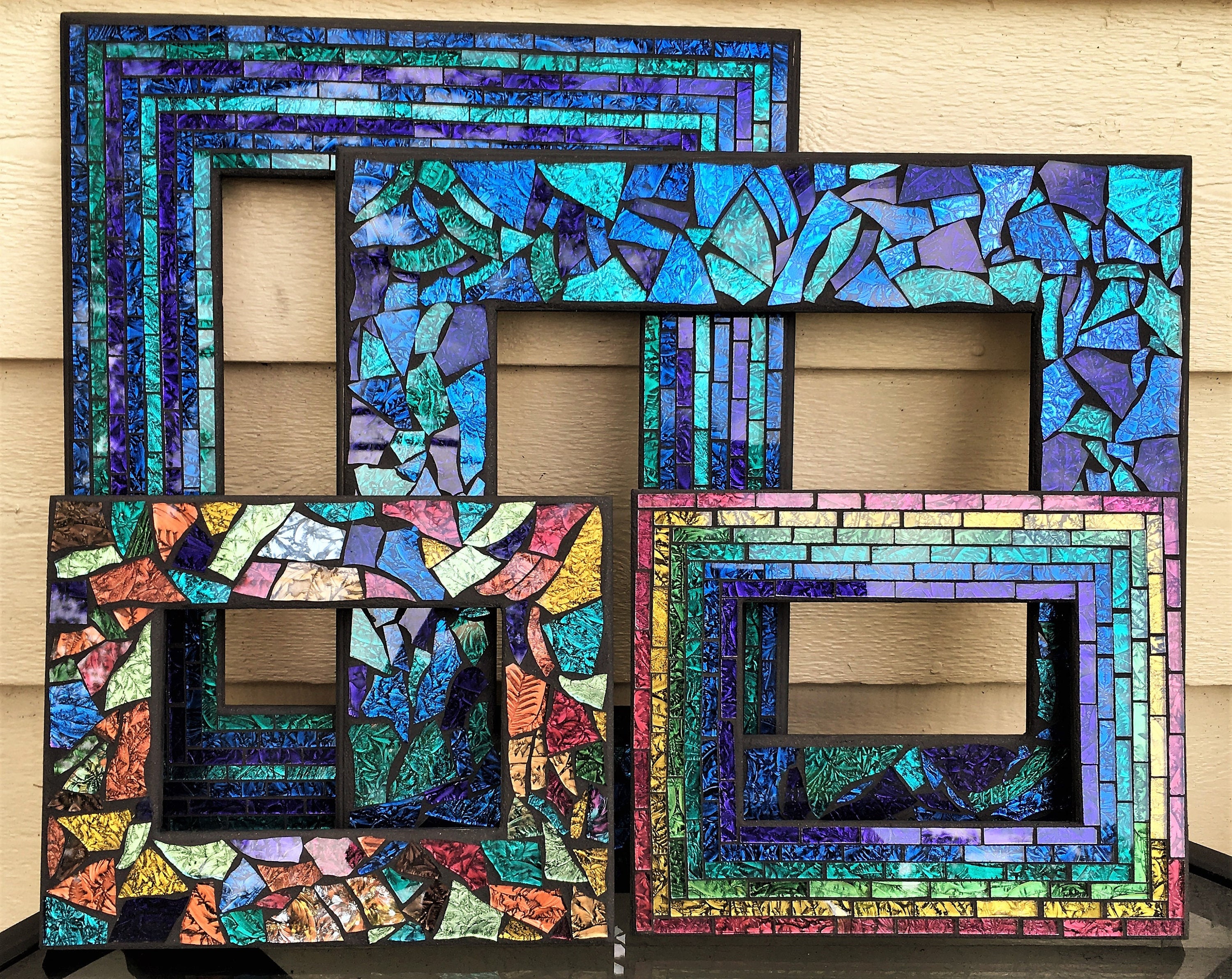 MOSAIC PICTURE FRAMES in Gorgeous Van Gogh Stained Glass - 4 Sizes ...