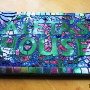 CUSTOM MADE Mixed Media Mosaic Personalized Name Sign / Plaque - You ...