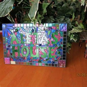 CUSTOM MADE Mixed Media Mosaic Personalized Name Sign / Plaque - You ...