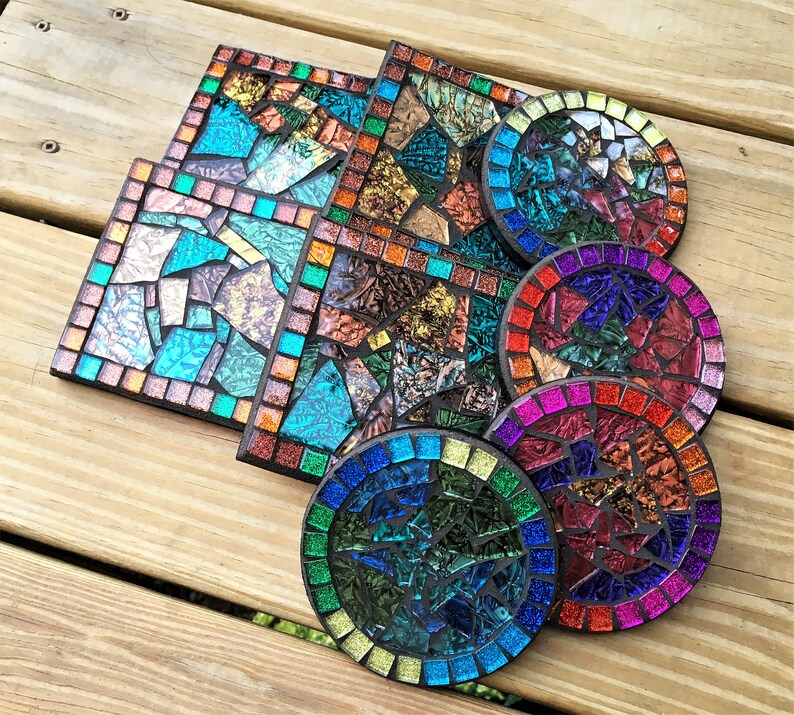 CUSTOM COASTERS Round Square or Funky Shaped Mosaic | Etsy