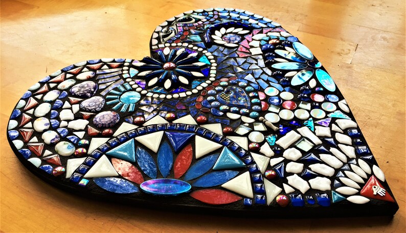 MOSAIC HEART 16x16 Custom Patriotic Heart / - Etsy