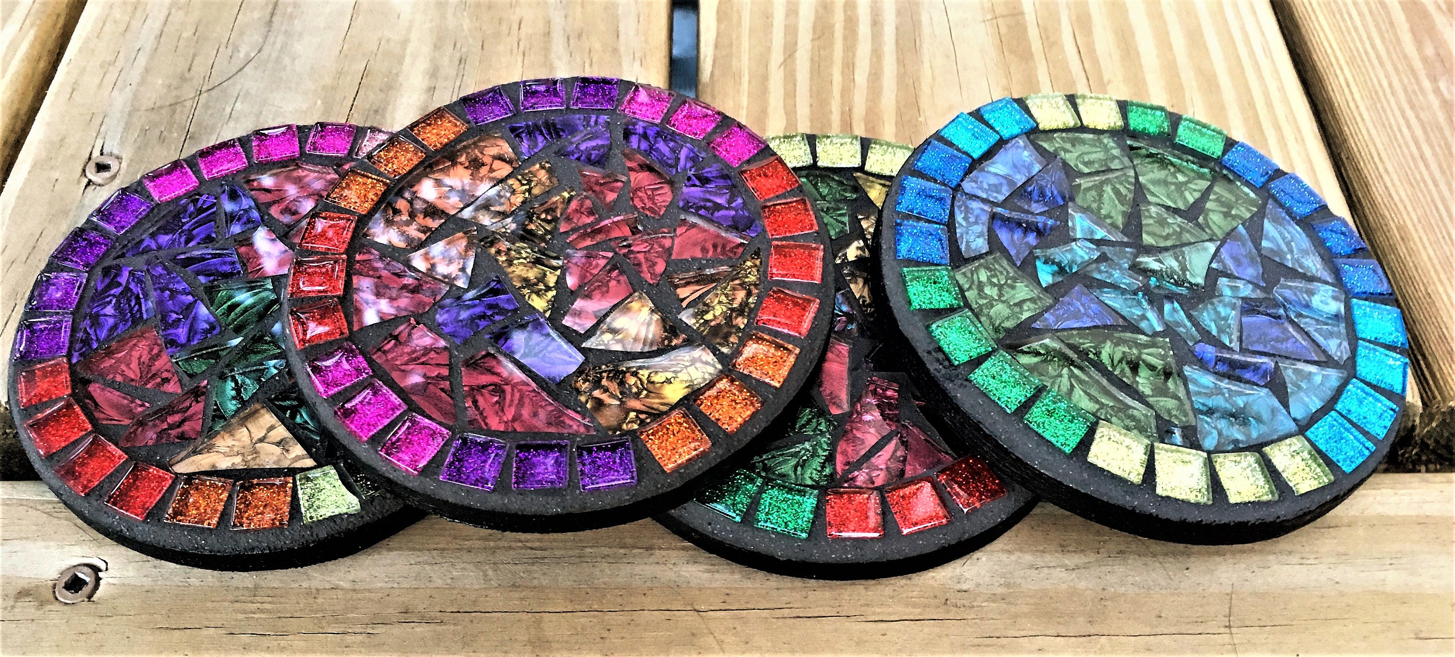 CUSTOM COASTERS - Round, Square or Funky Shaped Mosaic Coasters in ...
