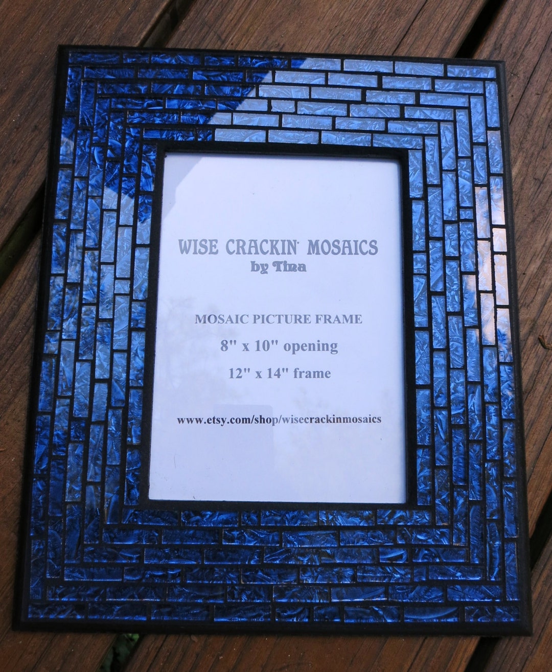 CUSTOM MOSAIC FRAMES in Cobalt Blue Van Gogh Stained Glass - 4"x6", 5 ...