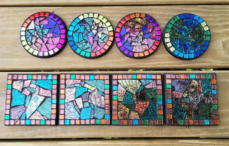 CUSTOM COASTERS Round Square or Funky Shaped Mosaic | Etsy