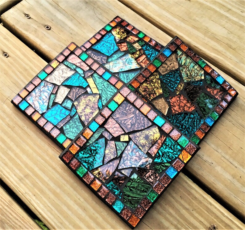 CUSTOM COASTERS - Square, Round or Funky Shaped Mosaic Coasters in ...