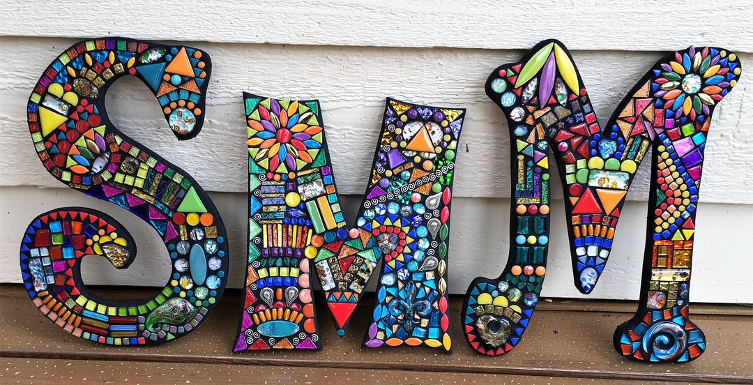 MOSAIC LETTERS/INITIALS - 10" Tall - Totally Customizable - 'wild ...
