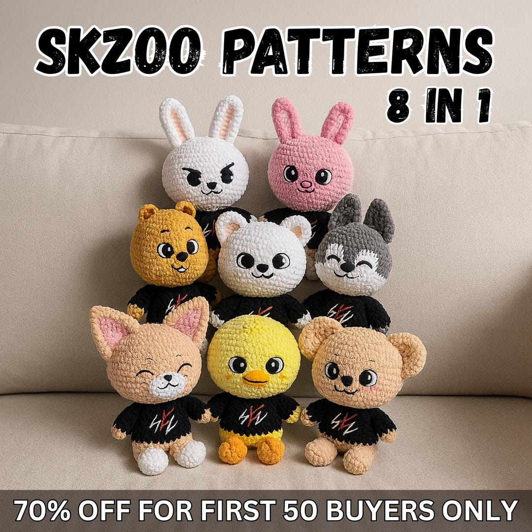 8 IN 1 Skzoo Crochet Pattern Ebook, Stray Kids Crochet Pattern, Skzoo ...