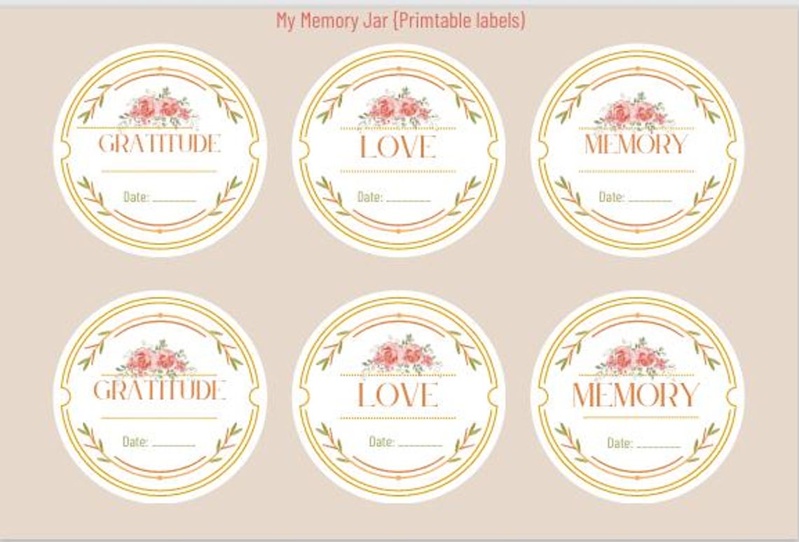 Printable Memory Jar Kit – Floral Edition | Instant Download - Etsy