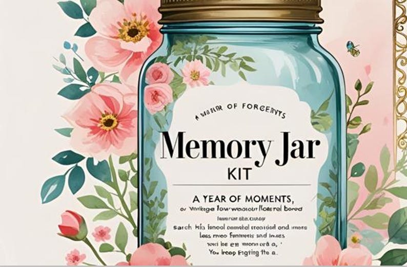 Memory Jar Printable Kit – Floral Jar Label, Slips & Instructions ...