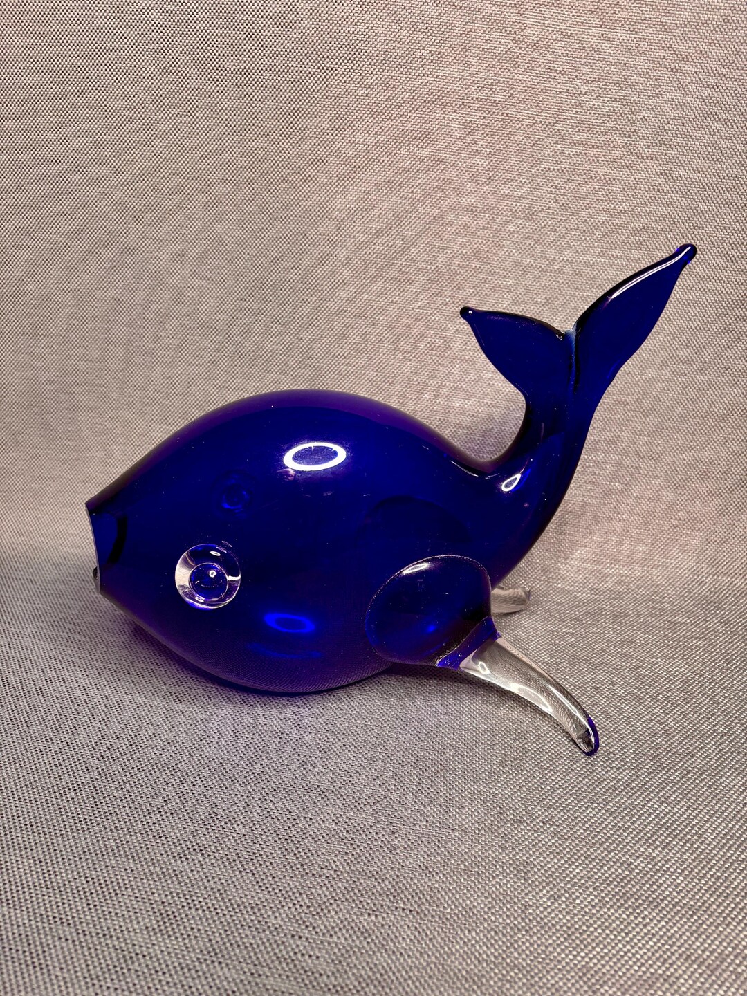 Large Murano Glass Blue Fish Vase/sculpture 60s - Etsy