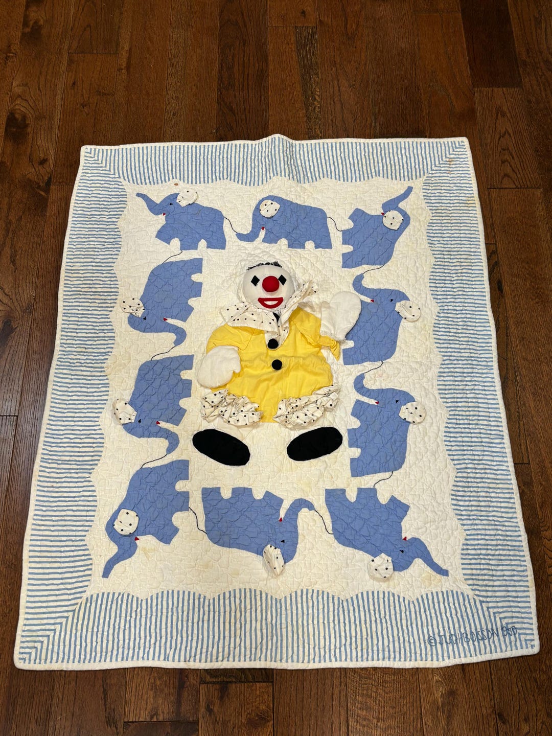 Judi Boisson Clown Embroidery Baby Quilt American Country Vintage ...