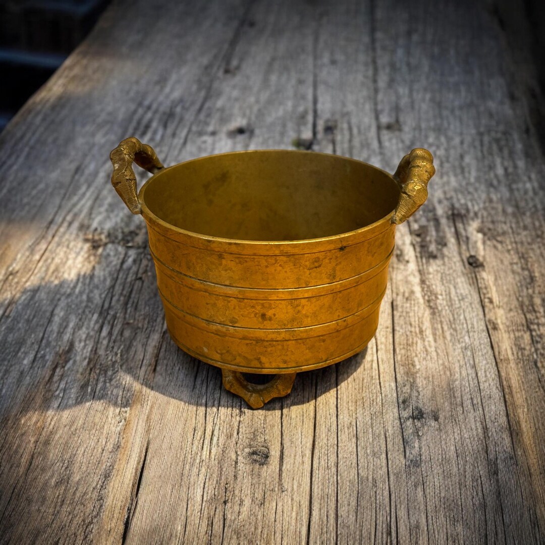 Vintage Brass Chinese China Censer Tripod Pot Burner Small 3 - Etsy