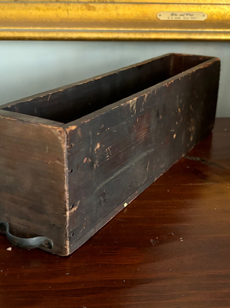 Handmade Folk Art Wooden Box Vintage Wood Box Storage Primitive Storage ...