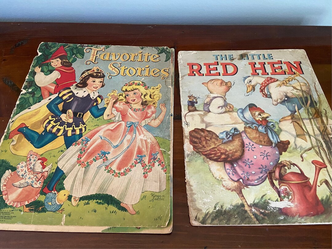 Vintage 1940s Little Red Hen & Fairy Tales Large Paperback Books (2) - Etsy