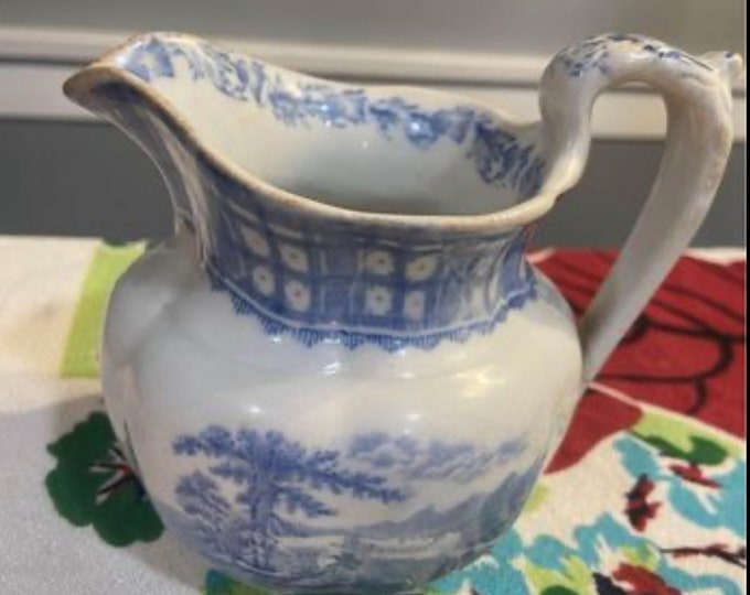 Royal Cauldon Blue & White Scene Antique Ironstone Pitcher | Small - Etsy