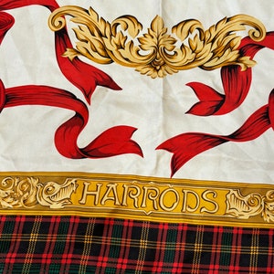 RARE Vintage HARRODS London Commemorative Silk Scarf 34 Flawed - Etsy
