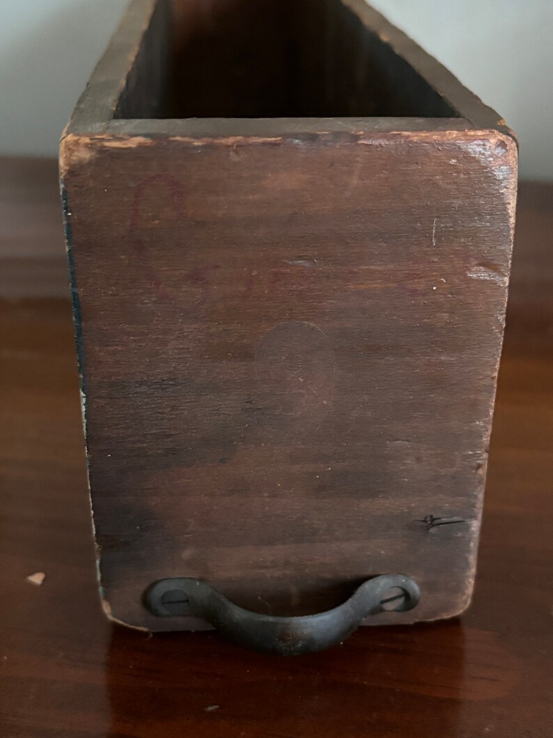 Handmade Folk Art Wooden Box Vintage Wood Box Storage Primitive Storage ...