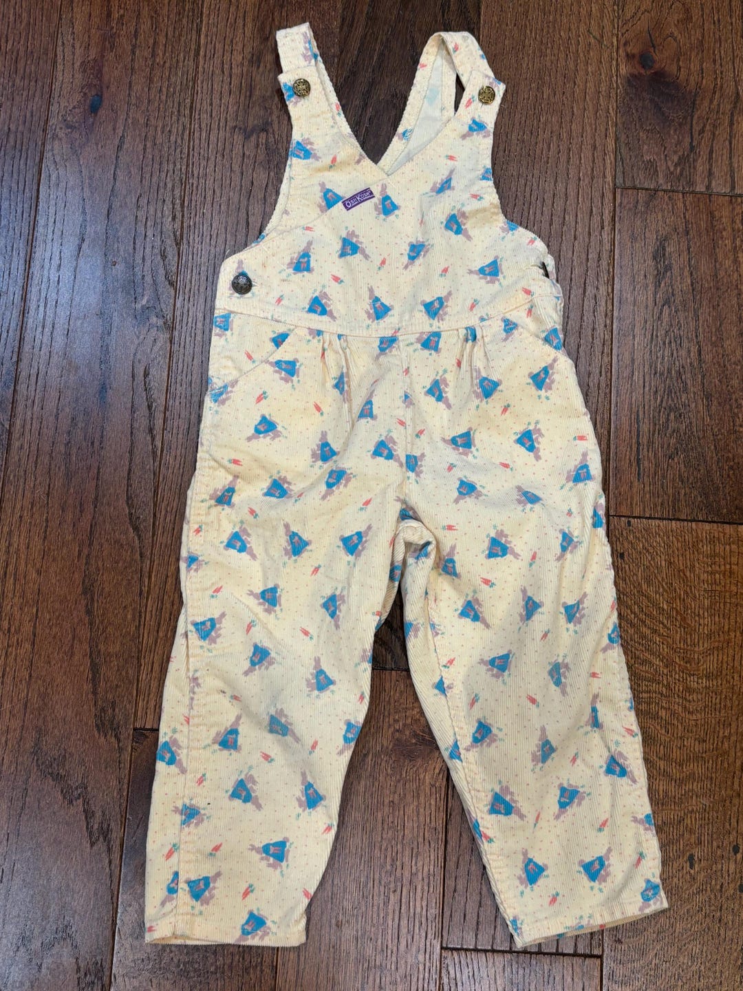Oshkosh Yellow Bunny Overalls Made in USA 4T - Etsy