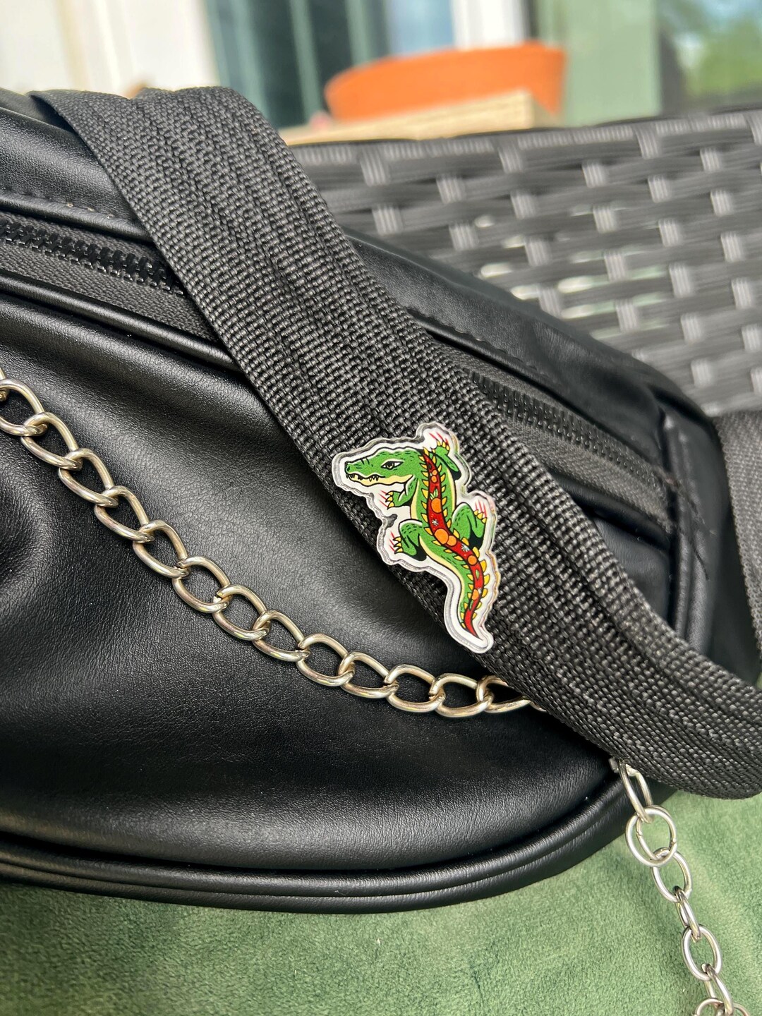 Alligator Pin - Florida Orange Traditional Tattoo Style - Acrylic Pin ...