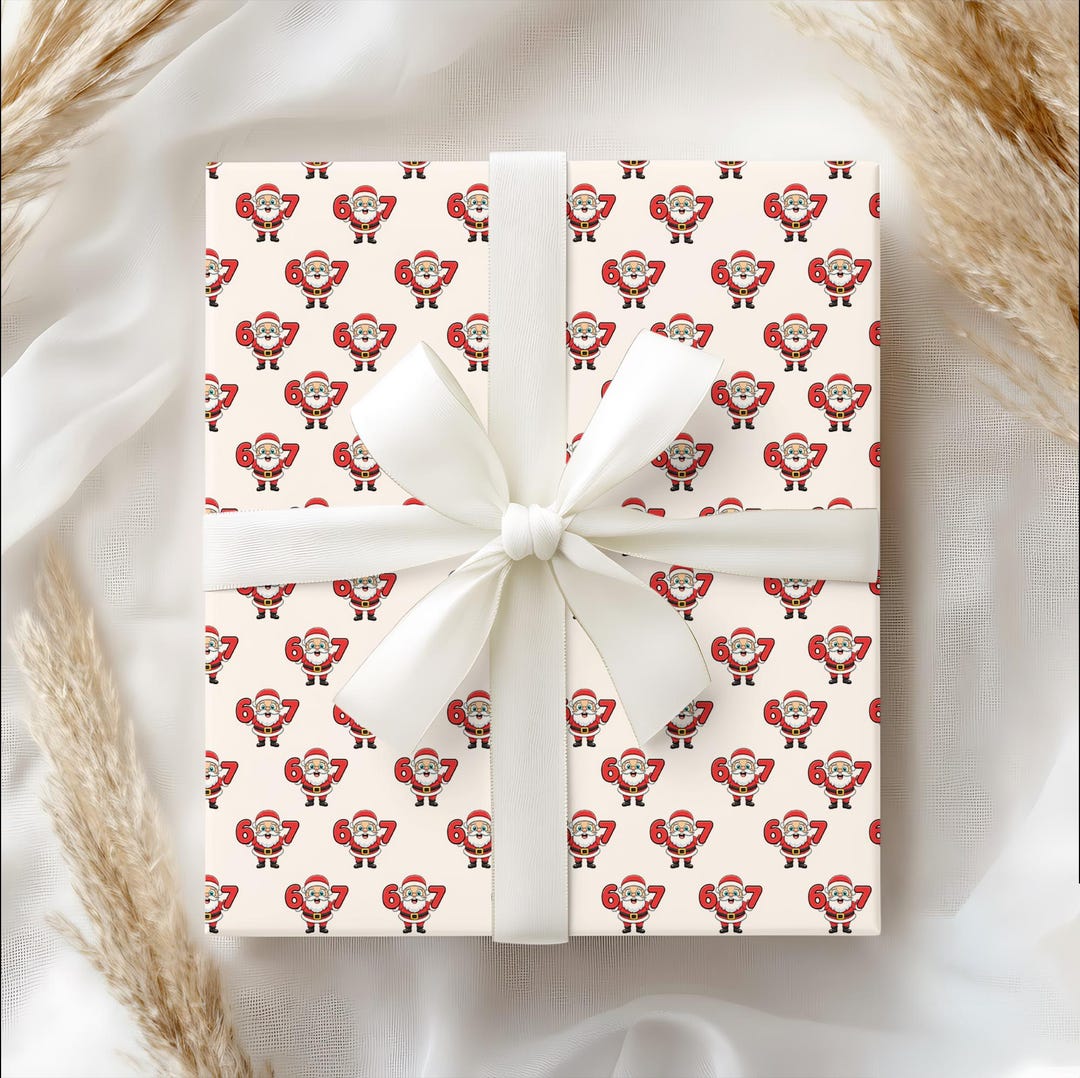 Funny Santa 67 Christmas Wrapping Paper, Viral Meme Gift Wrap ...