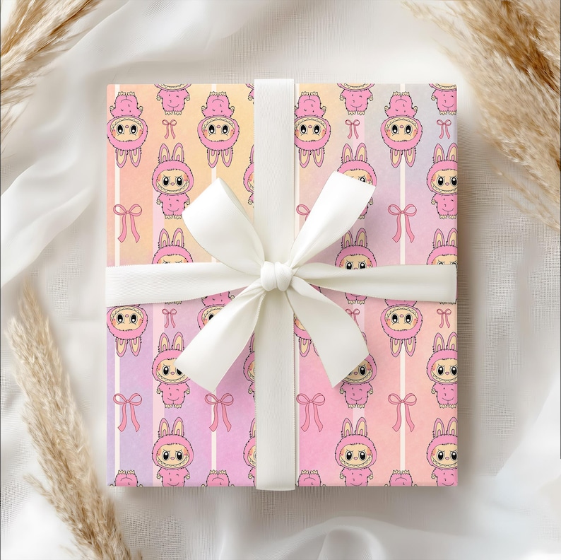 Labubu Christmas Wrapping Paper, Monster Gift Wrapping, Print With ...