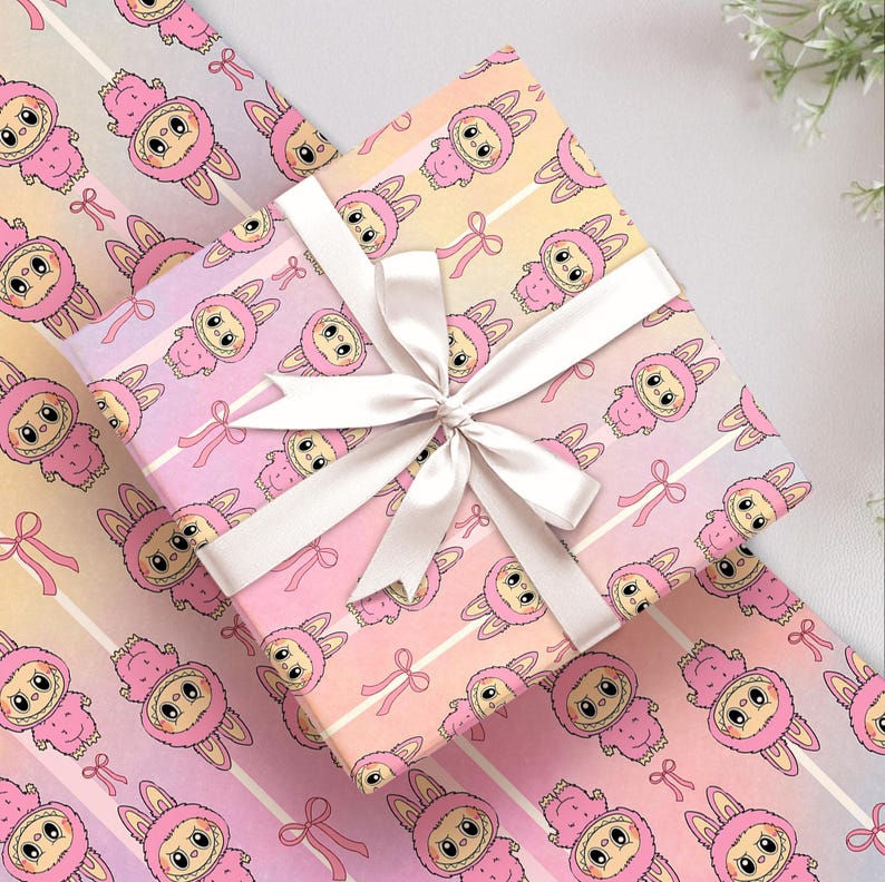 Labubu Christmas Wrapping Paper, Monster Gift Wrapping, Print With ...