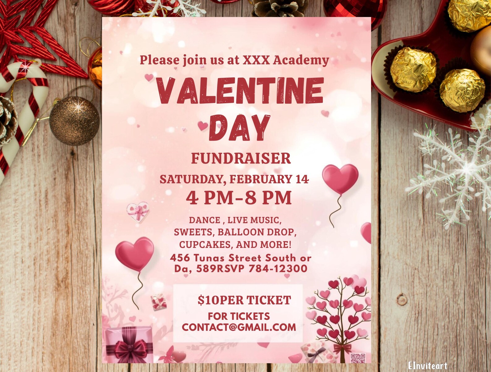 Editable Valentine's Day Fundraiser Flyer: School PTA PTO (PDF) - Etsy
