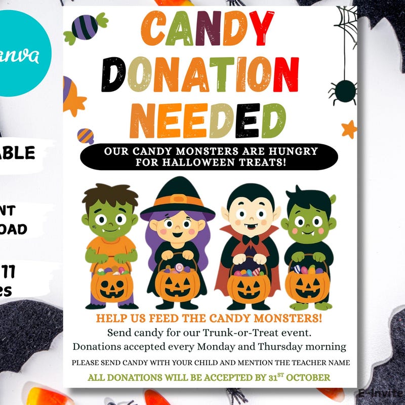 Candy Donation Flyer - Etsy