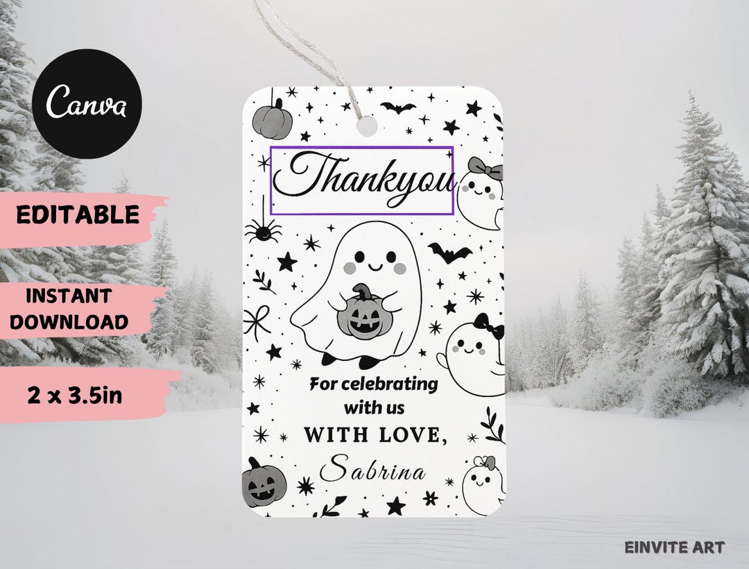 Ghost Halloween Gift Tag, Teacher Appreciation (PDF Download, 2x3.5in ...