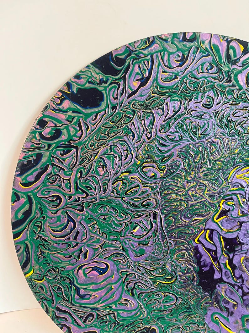 Wiggles 12” Circle Original Fluid Art - Etsy