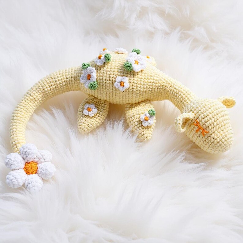 Flower Plesiosaur Crochet Pattern, Adorable Amigurumi PDF, Easy ...