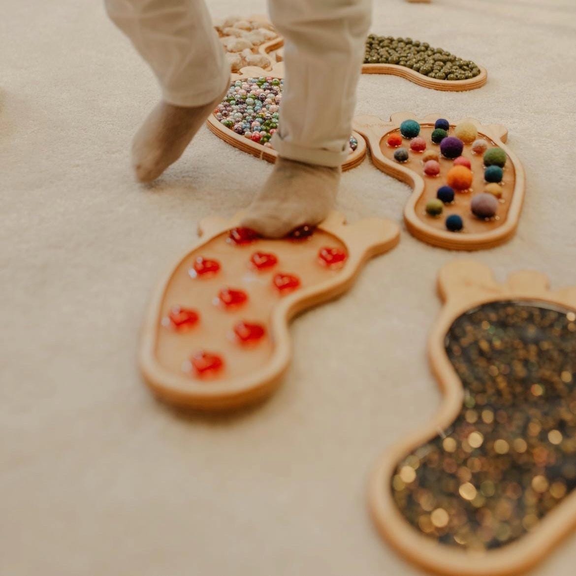 Wooden Sensory Foot Panels – Balance & Tactile Stimulation for Kids ...