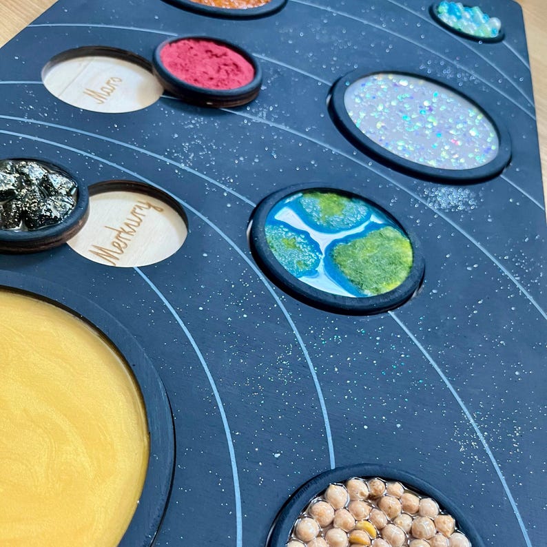 Montessori Sensory Solar System - Planet Tray for Kids | No Resin ...