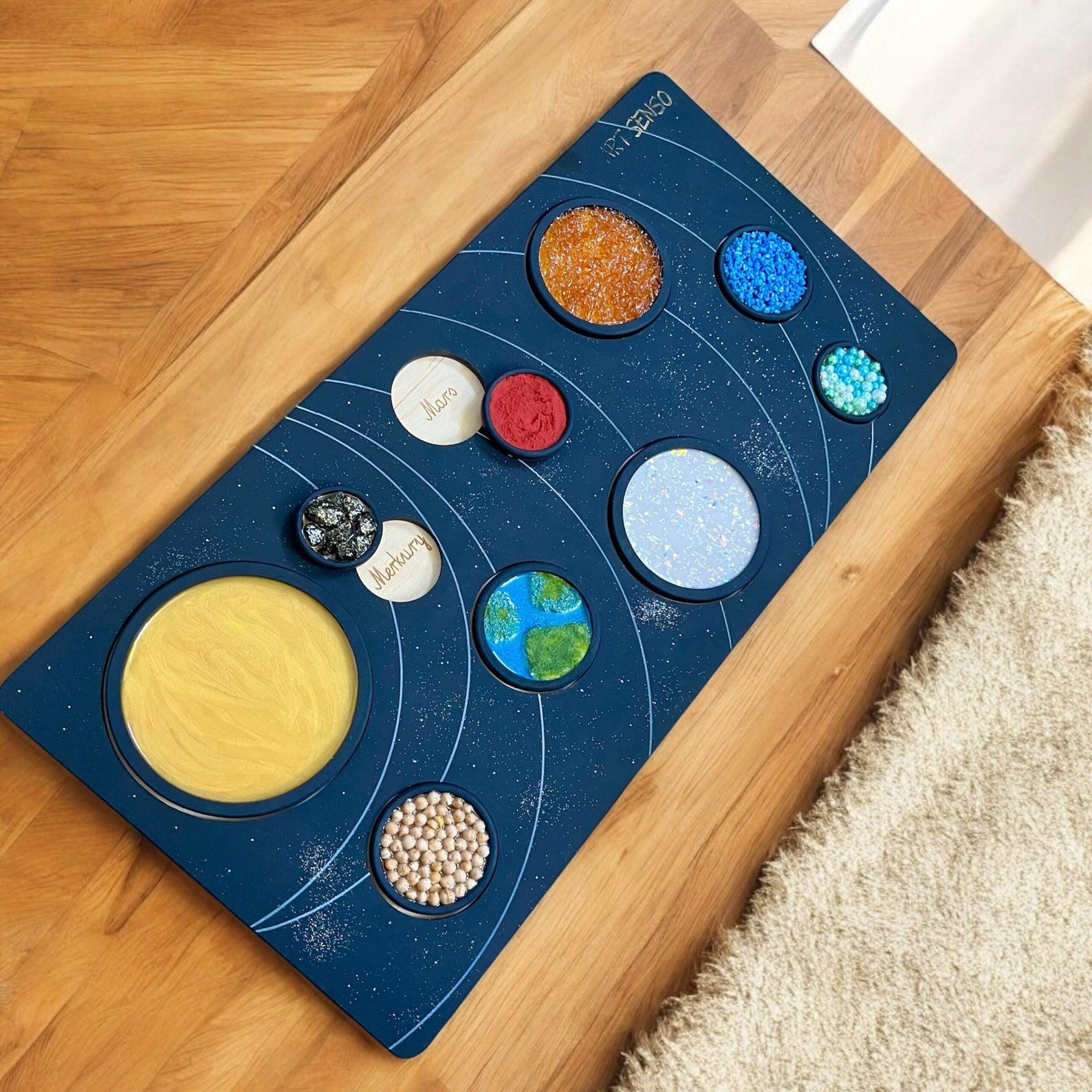 Montessori Sensory Solar System - Planet Tray for Kids | No Resin ...