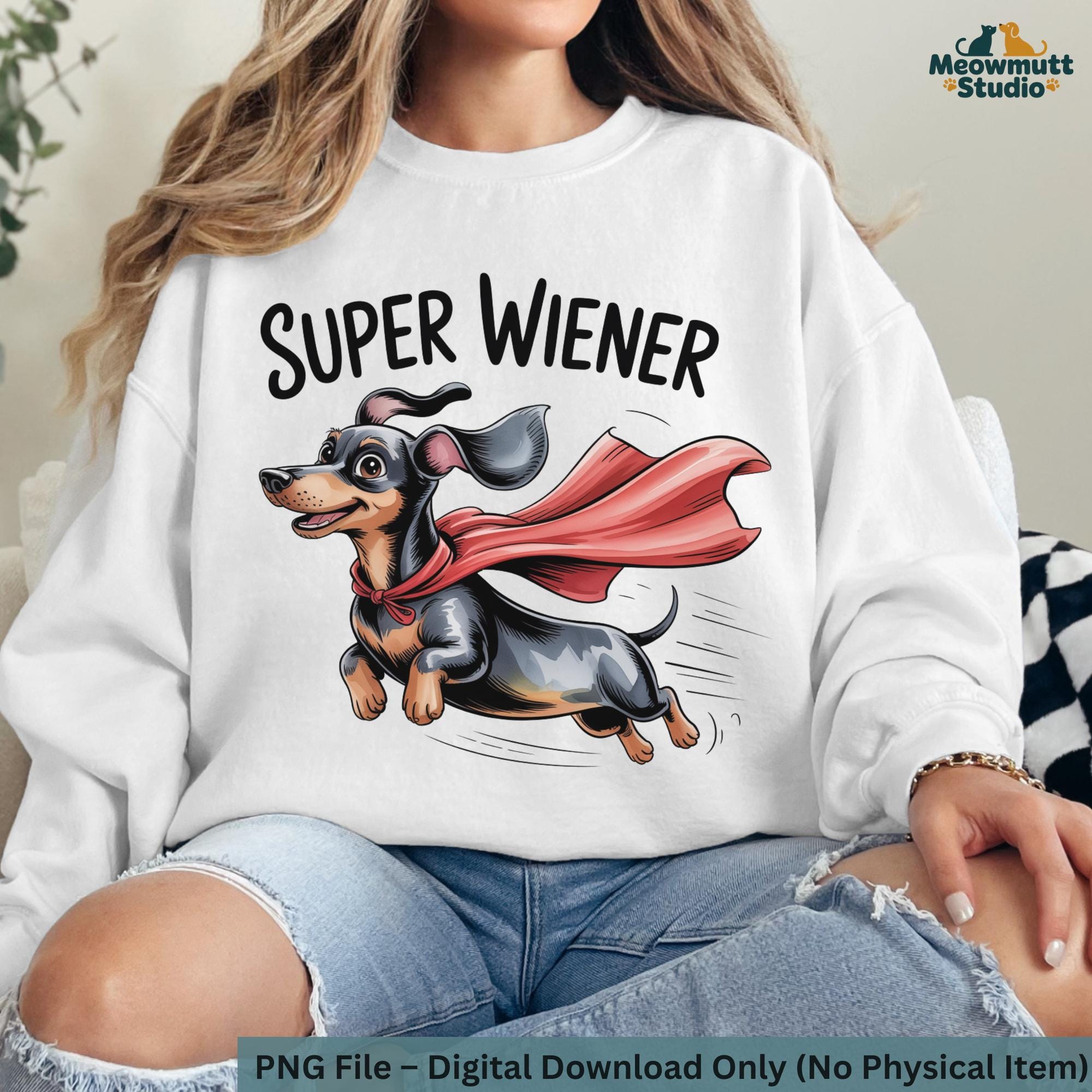 Funny Dachshund PNG Bundle: Watercolor Wiener Dog Clipart (digital ...