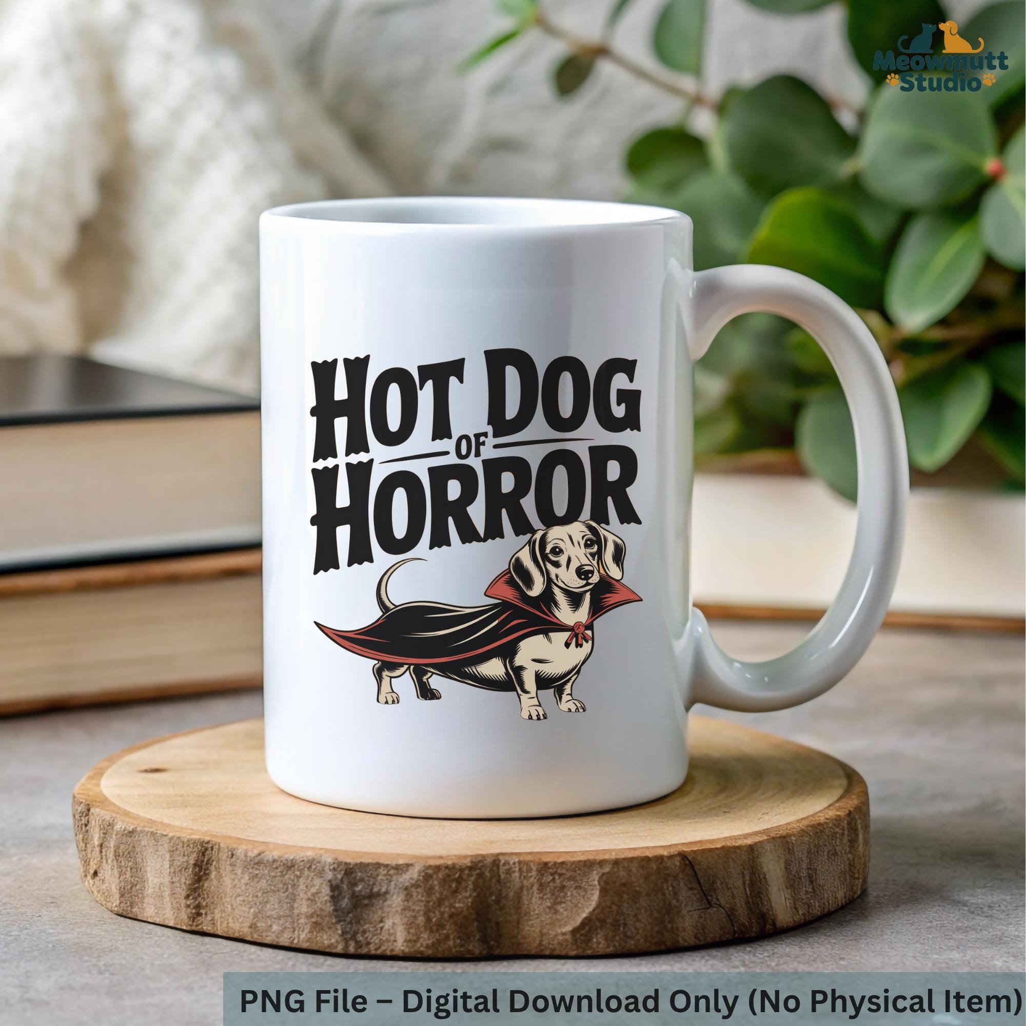 Retro Halloween Dachshund PNG: Hot Dog of Horror Clipart (digital ...