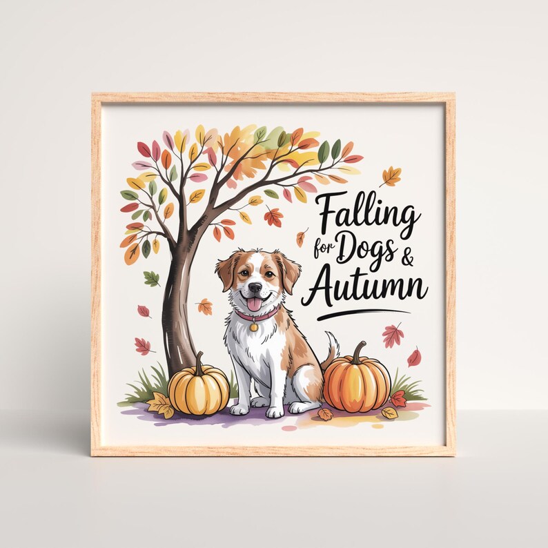Fall Dogs Watercolor PNG Bundle, Just a Girl Who Loves Fall & Dogs ...