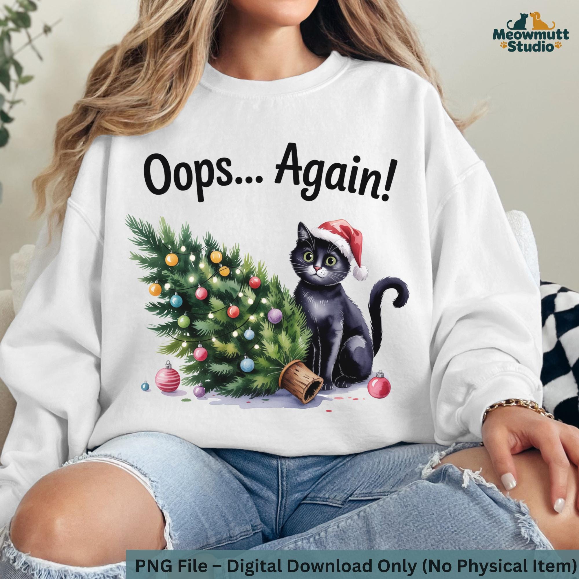 Funny Black Cat Christmas PNG Clipart Bundle (digital Download) - Etsy