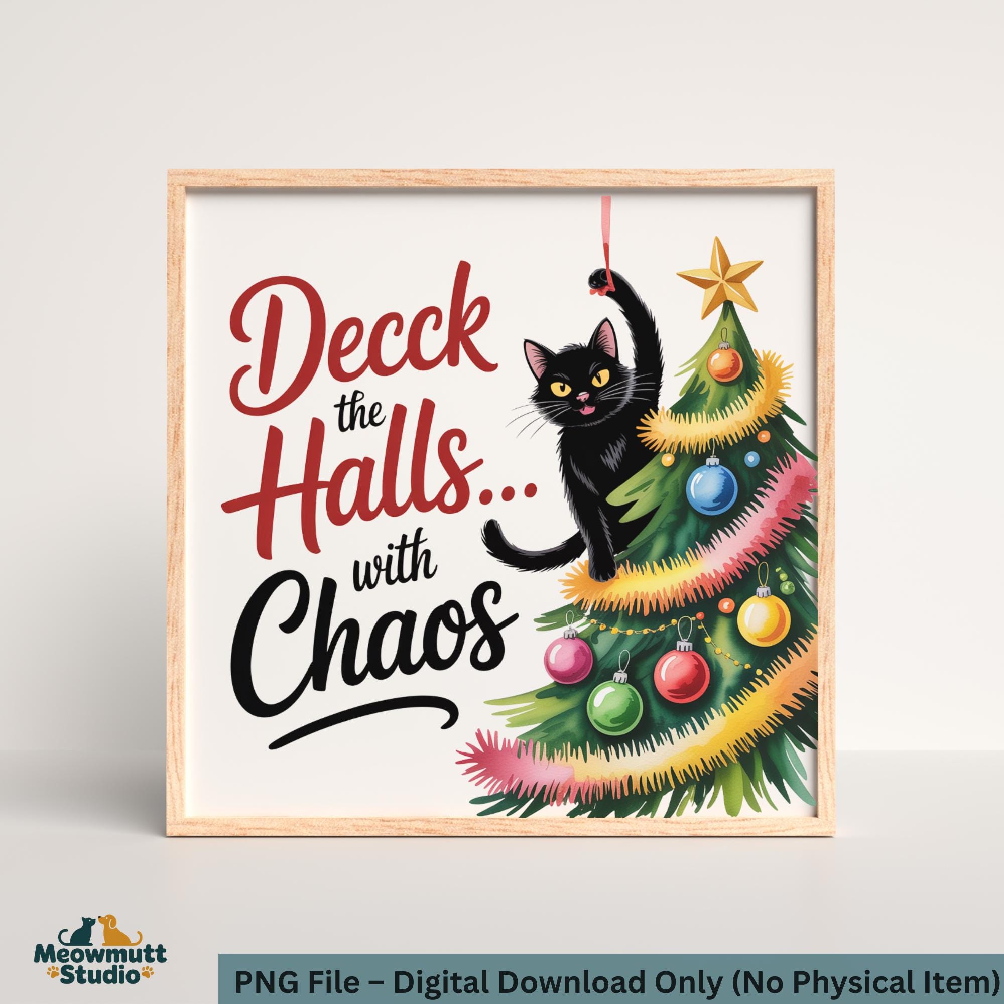 Funny Black Cat Christmas PNG Clipart Bundle (digital Download) - Etsy