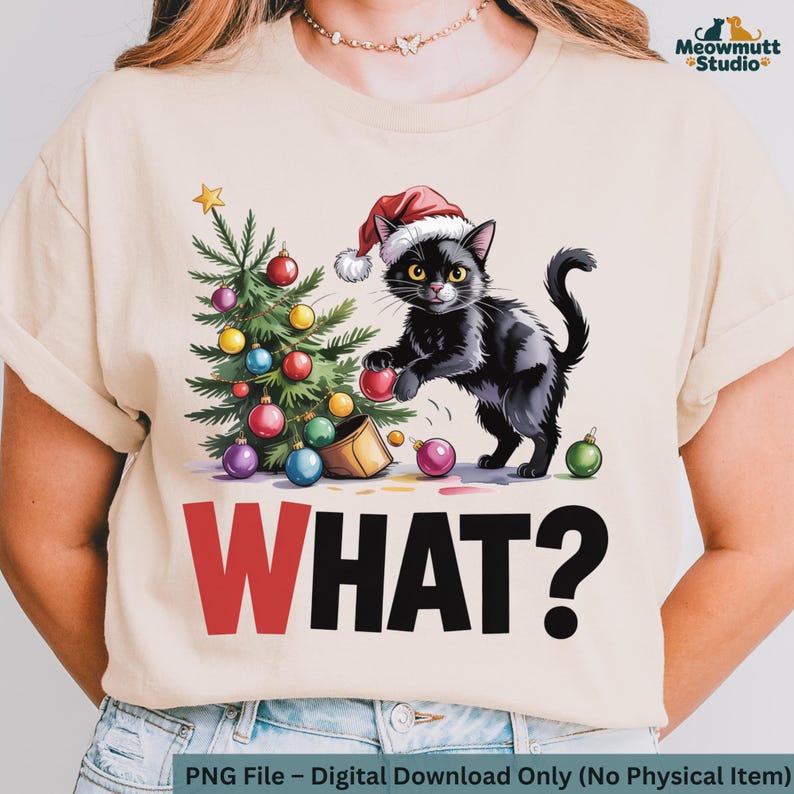 Funny Black Cat Christmas PNG Clipart Bundle (digital Download) - Etsy