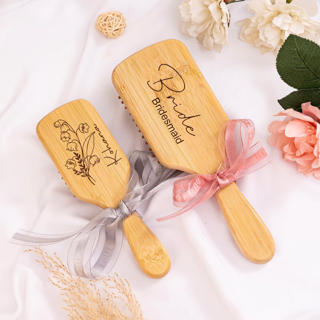 Personalized Square Wood Combs, Bridesmaid Gifts, Engraved Bridesmaid ...